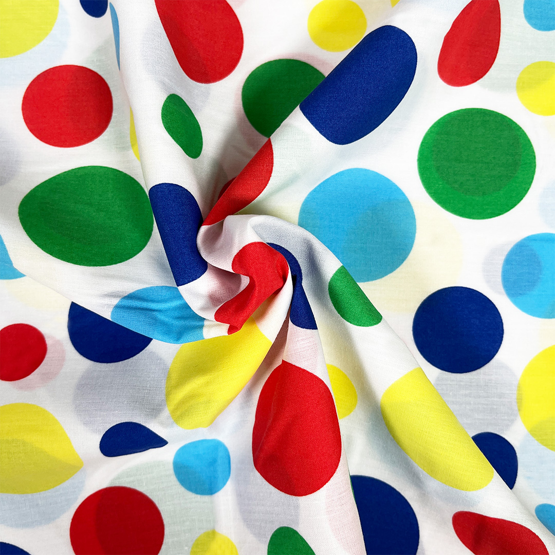 Rainbow Polycotton Bubble Spot 3350 01 Visage Textiles Speciality