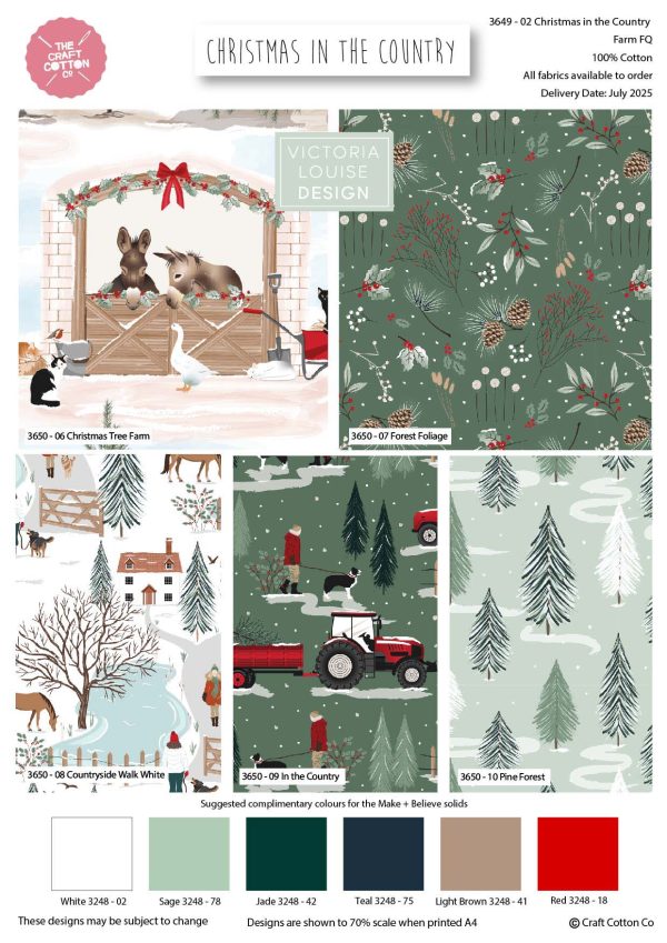 Christmas in the Country by Victoria Louise Design – Fat Quarters (3649 ...