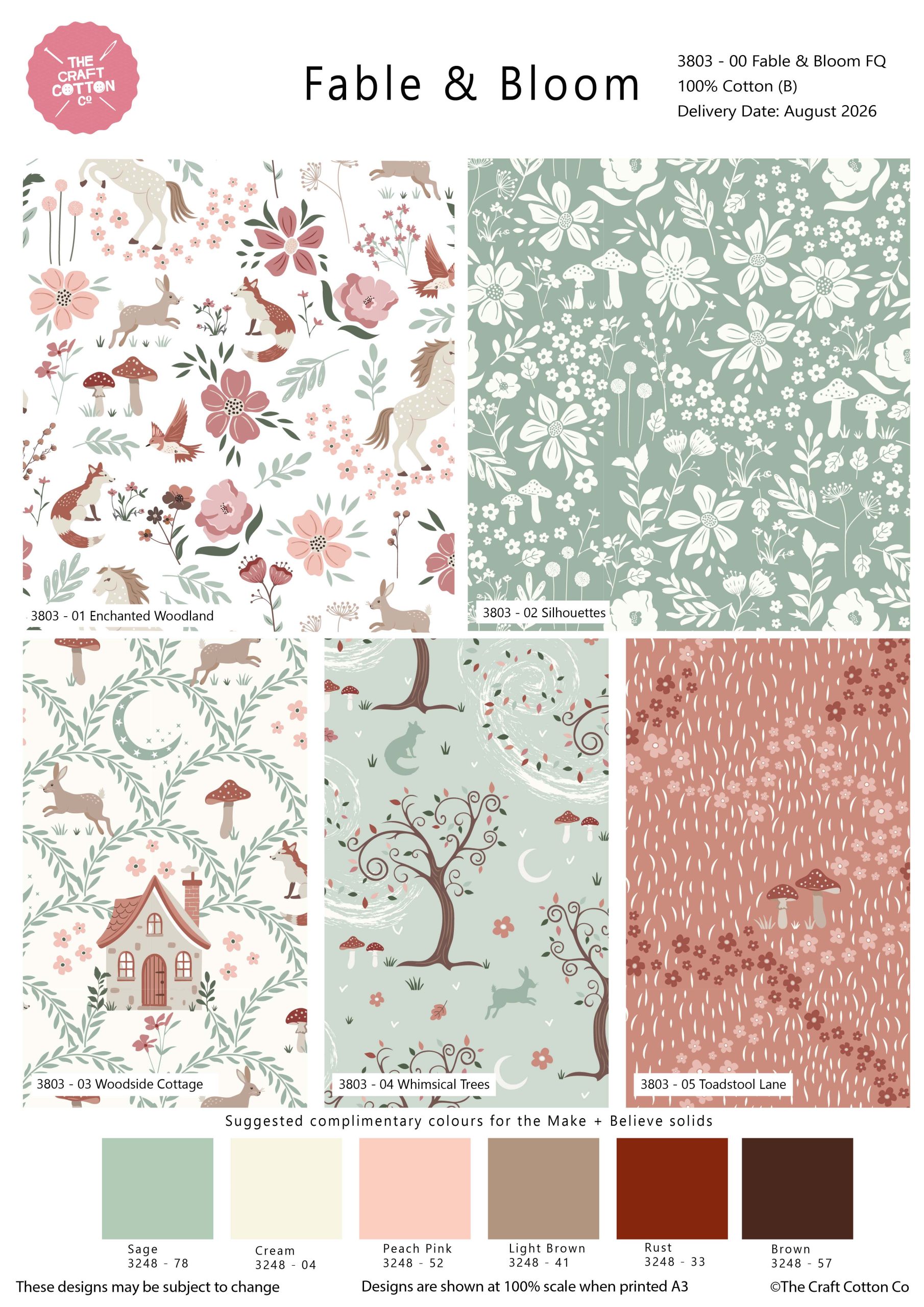 (Pre-order) Fable & Bloom – The Craft Cotton Co – Fat Quarters (3803 ...